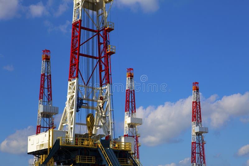 Jack Up Oil Drilling Rig at Sun Rise Time Stock Image - Image of ...