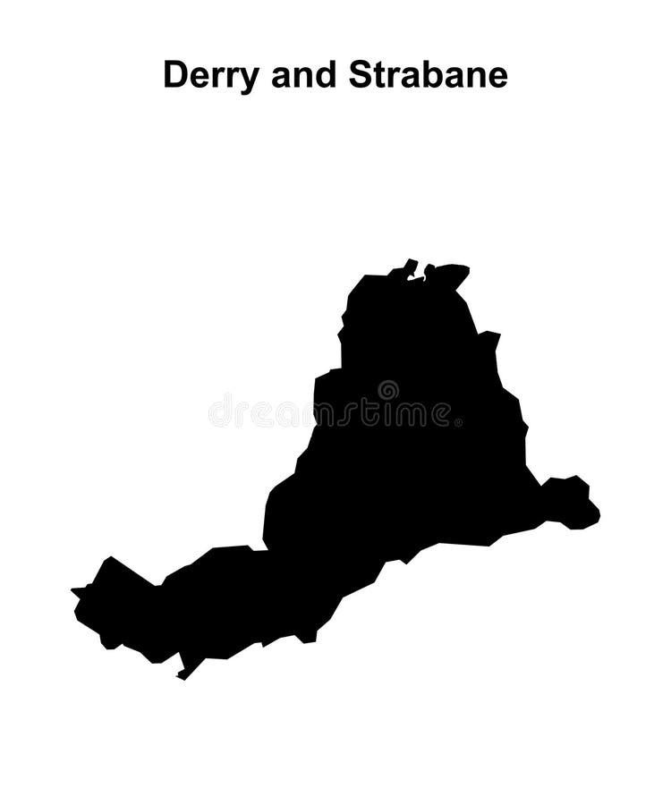 Derry and Strabane Outline Map Stock Vector - Illustration of borders ...