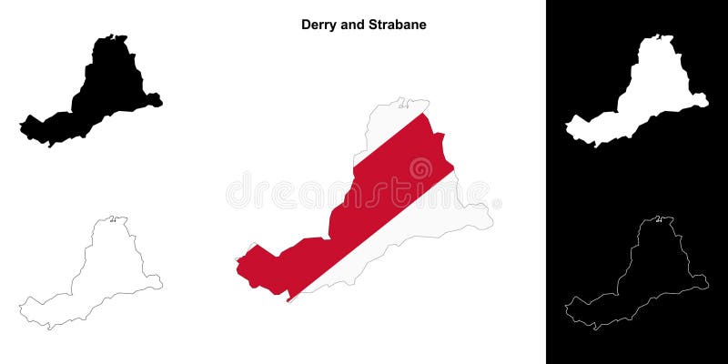 Derry and Strabane Outline Map Stock Vector - Illustration of ...