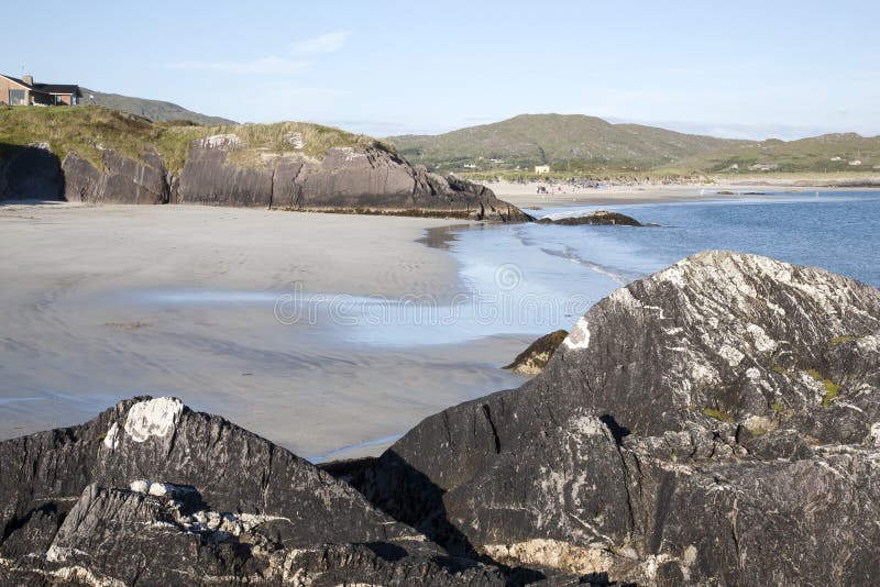 Derrymore Bay Beaches, Waterville Stock Photo - Image of coast, grass ...