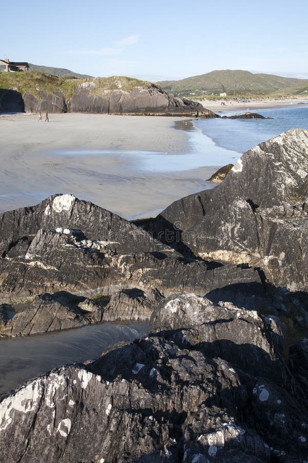 Derrymore Bay Beaches, Waterville Stock Photo - Image of coast, grass ...