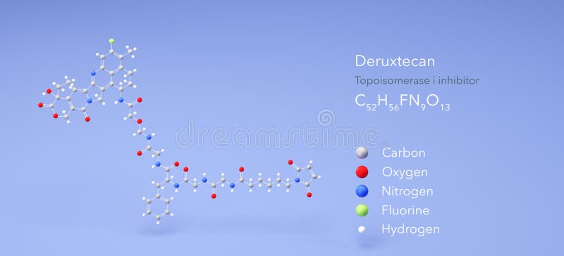 Deruxtecan Molecule, Structural Chemical Formula, Ball-and-stick Model ...