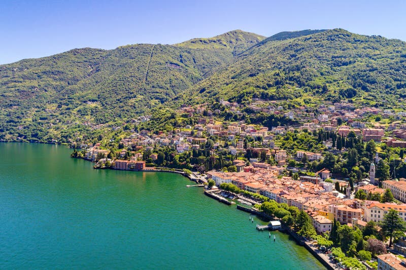 Dervio - Lake Como it - Aerial Stock Photo - Image of garden, green ...