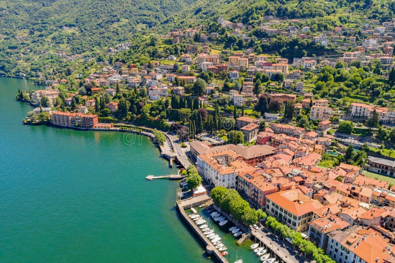 Dervio - Lake Como it - Aerial Stock Image - Image of lario, cityscape ...