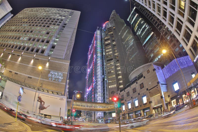 Des Voeux Rd Central at Night 2016 Editorial Photography - Image of ...