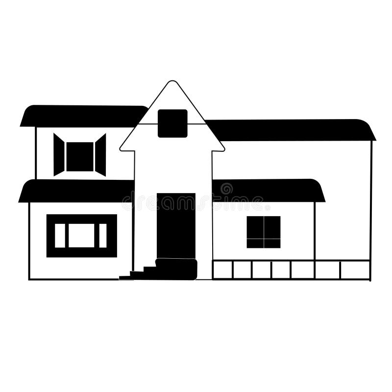 Luxury House Vector Design Illustration with Silhouette Style Stock ...