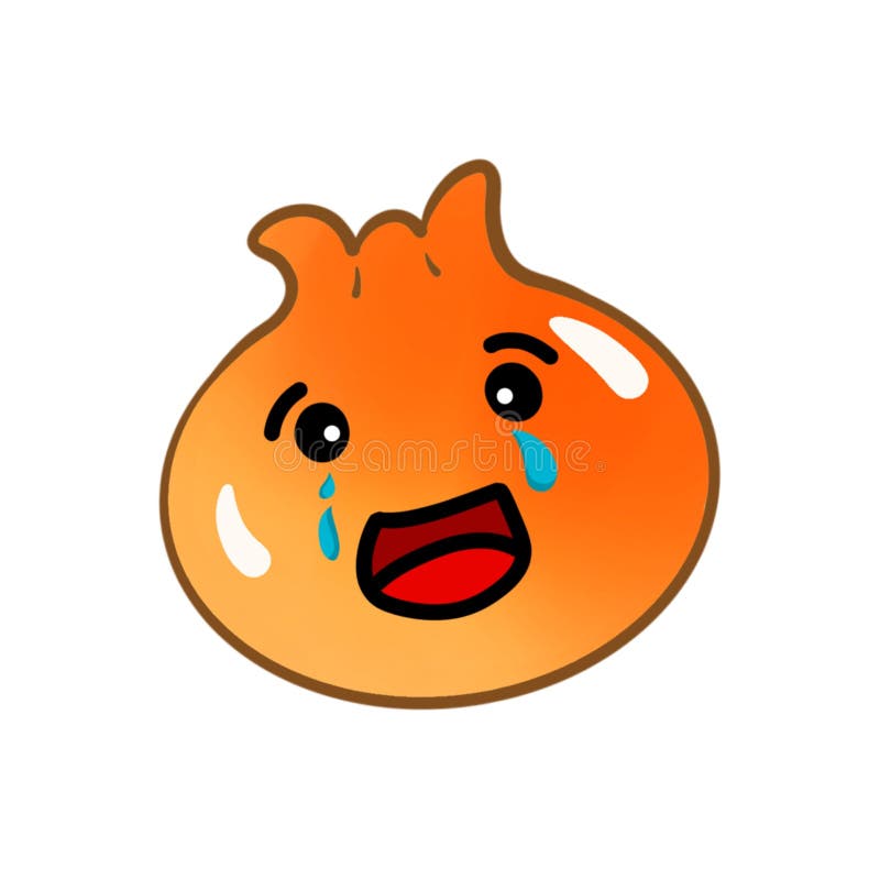 Cartoon Dimsum Wonton Spicy Expression with Tears. Spicy Wonton Dimsum ...