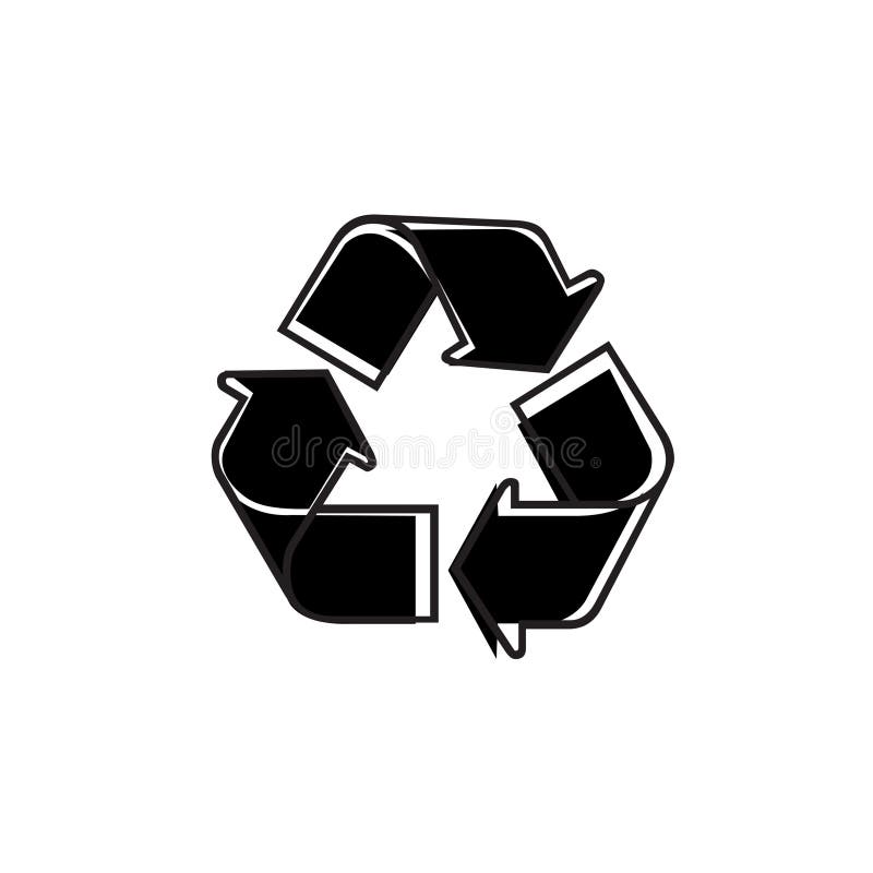 Recycling Logo Design in Black on a White Background Stock Illustration ...