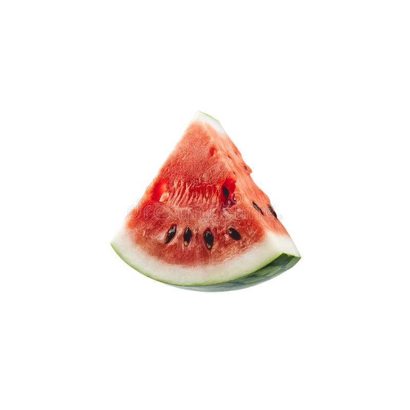 One Slice of Watermelon on a White Background Stock Illustration ...