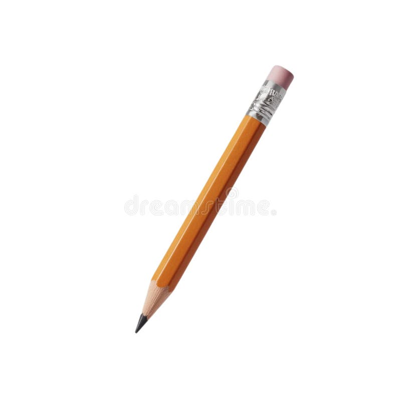 A Writing Pencil Floating on a White Background Stock Illustration ...