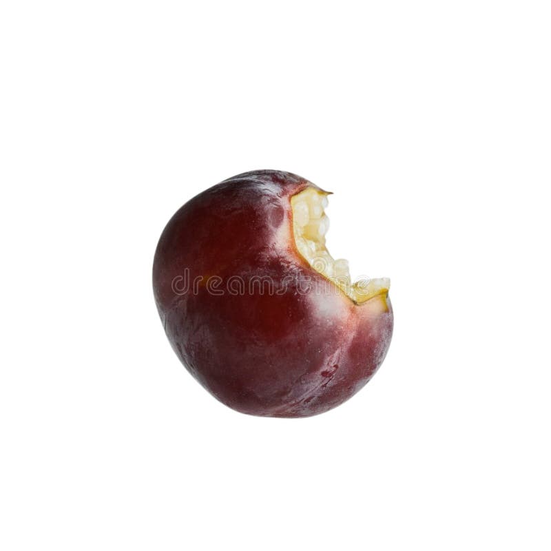 Photo of One Grape with a Bite Mark on a White Background Stock ...