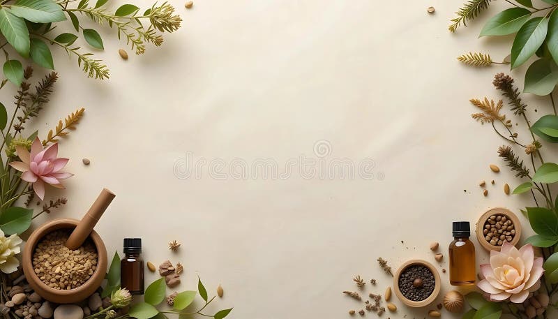 Organic Ayurvedic Ingredients Background by AI Generated Stock ...