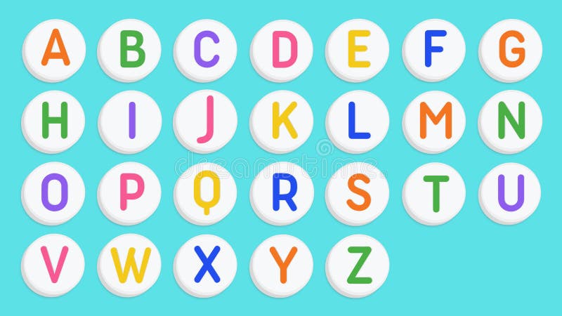 Vector Alphabet Spelling Abc Letters, Isolated Blue Background. Stock ...