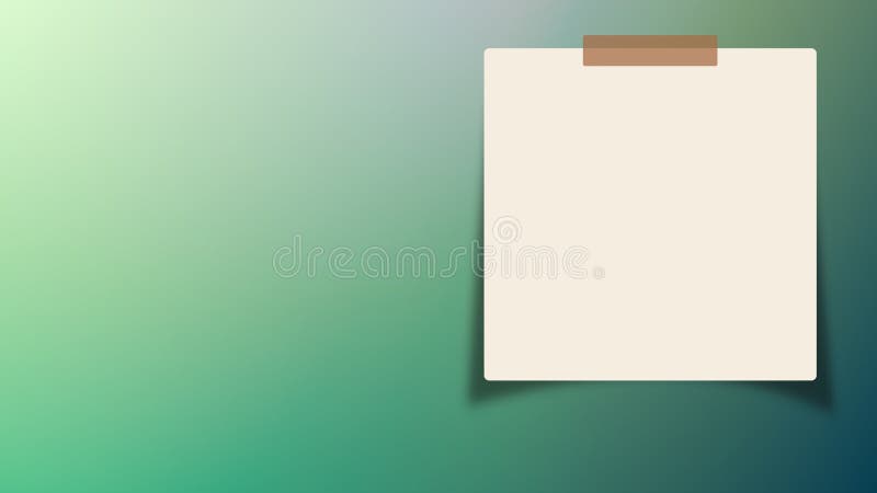 A Blank Cream-colored Square Note, Attached with a Brown Piece of Tape ...
