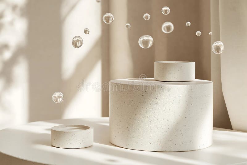 Speckled Beige Cylindrical Objects on a Smooth Curved Surface Stock ...