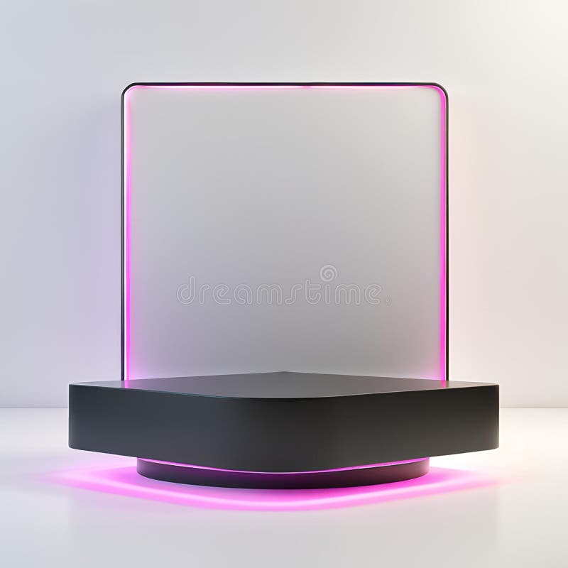 Black Geometric Platform with a Vertical Rectangular Frame in a ...