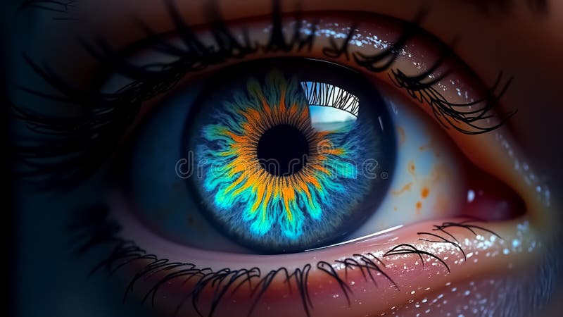 An Enchanting Eye with a Kaleidoscope of Colors in the Iris Stock Image ...
