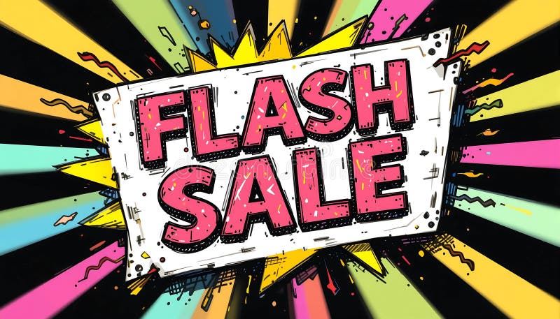 Pop Art Flash Sale: Comic Book Style Promotion with Exploding ...