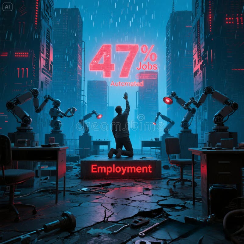 AI Generated Illustration of Artificial Intelligence Taking Over Human ...