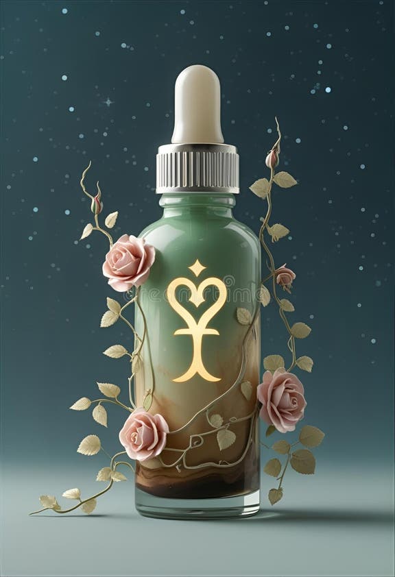 Mystic Elixir with Roses stock illustration. Illustration of sketch ...