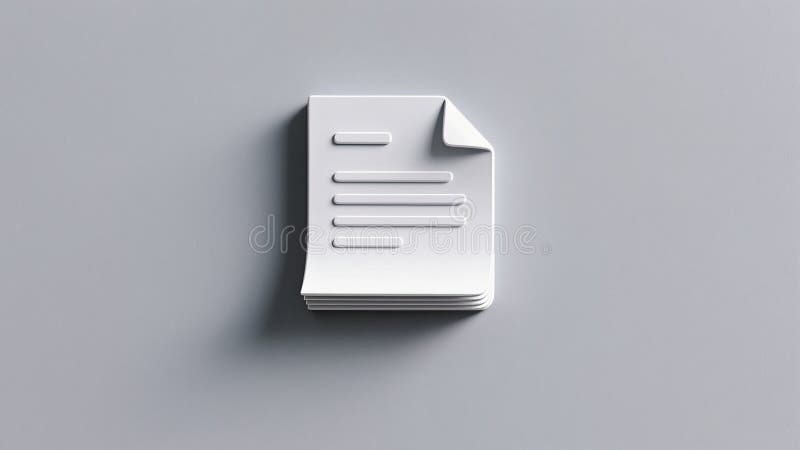 3D Stack of Documents Icon stock illustration. Illustration of report ...