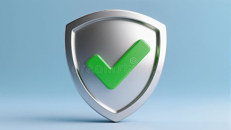 Security and Verification Icon: Shield with Checkmark Stock Illustration - Illustration of ...