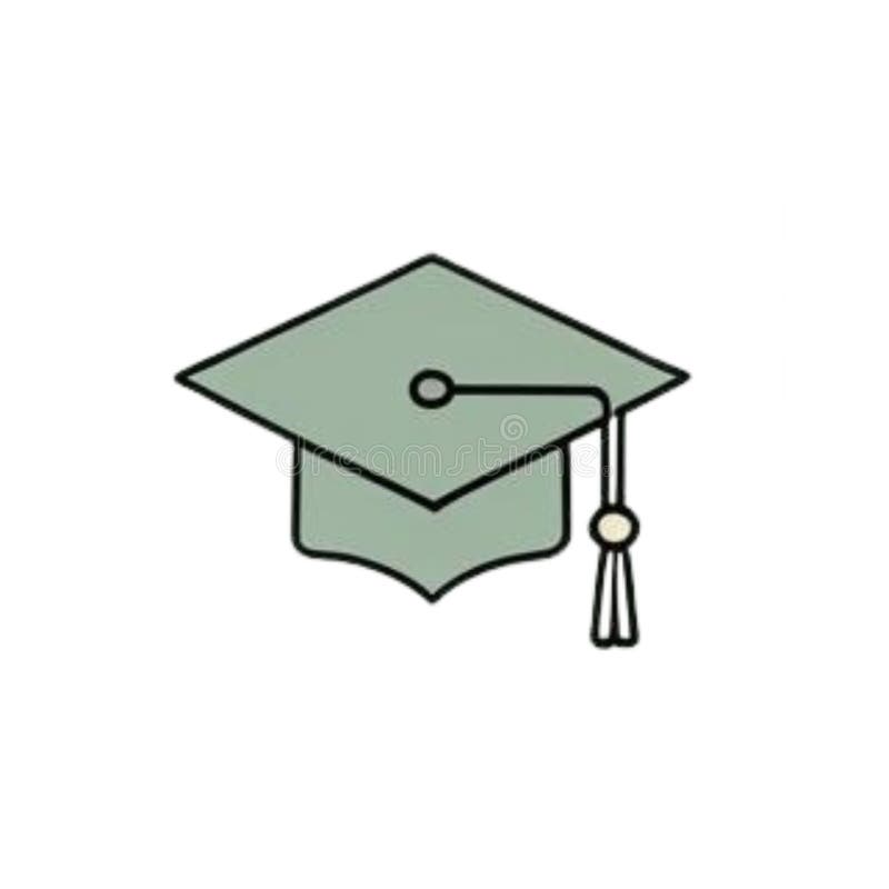 Green Graduation Cap Icon stock illustration. Illustration of ...