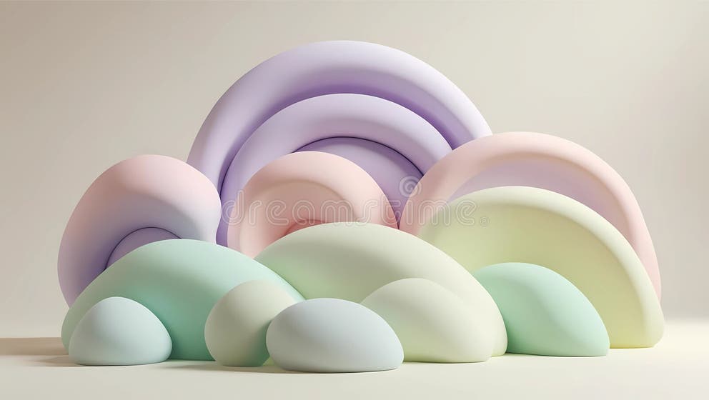 Pastel Geometric Shapes Abstract Stock Illustration - Illustration of ...