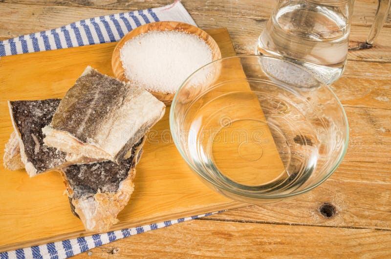 Desalting cod stock photo. Image of chopped, codfish - 49954372