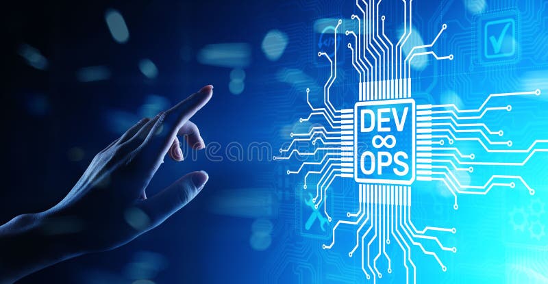 Desarrollo De Devops Y Concepto ?giles De La Optimizaci?n En La Pantalla Virtual Stock de ...