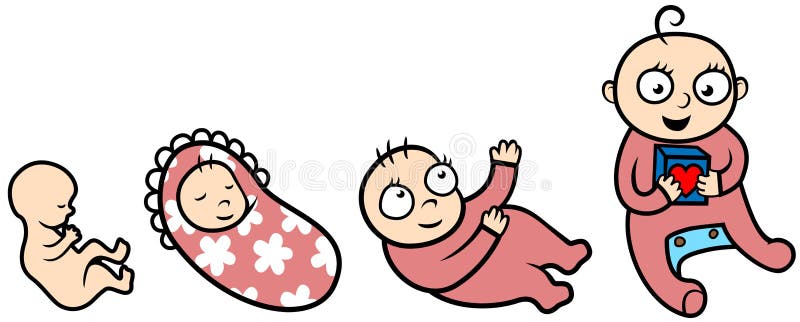 Desarrollo Del Crecimiento Del Bebé Ilustración del Vector ...