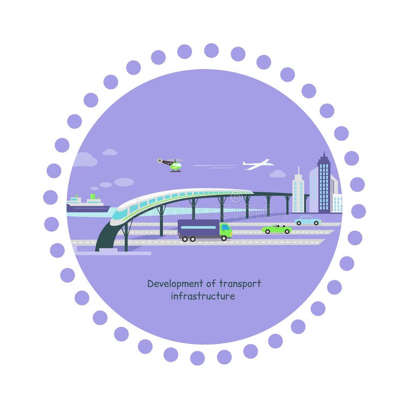 Desarrollo Del Icono De La Infraestructura De Transporte Plano ... Desarrollo Del Icono De La Infraestructura De Transporte Plano ...