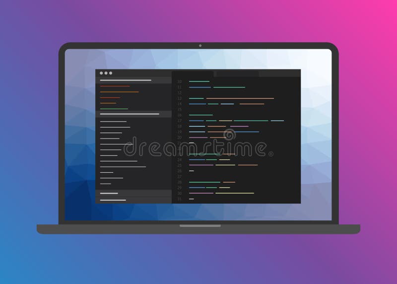 Desarrollo Web, Programando Y Cifrando Software Ilustración del Vector ...