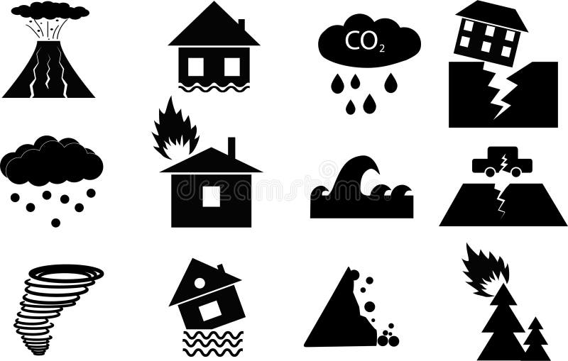 Desastre Natural Fijado En Vector Ilustración del Vector - Ilustración ...