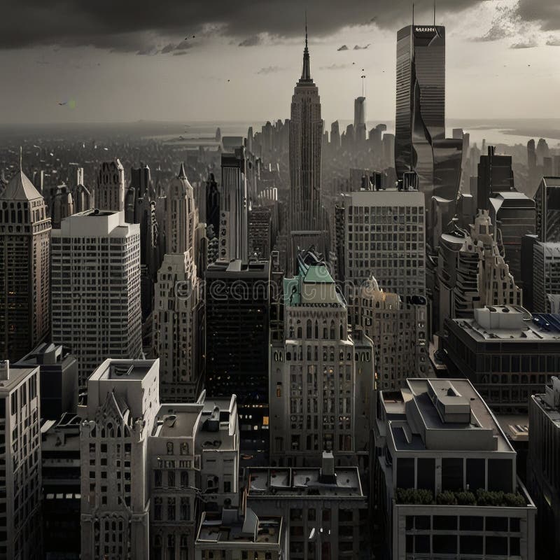 A Desaturated Image of a Bustling City Now Empty and Quiet. Stock ...