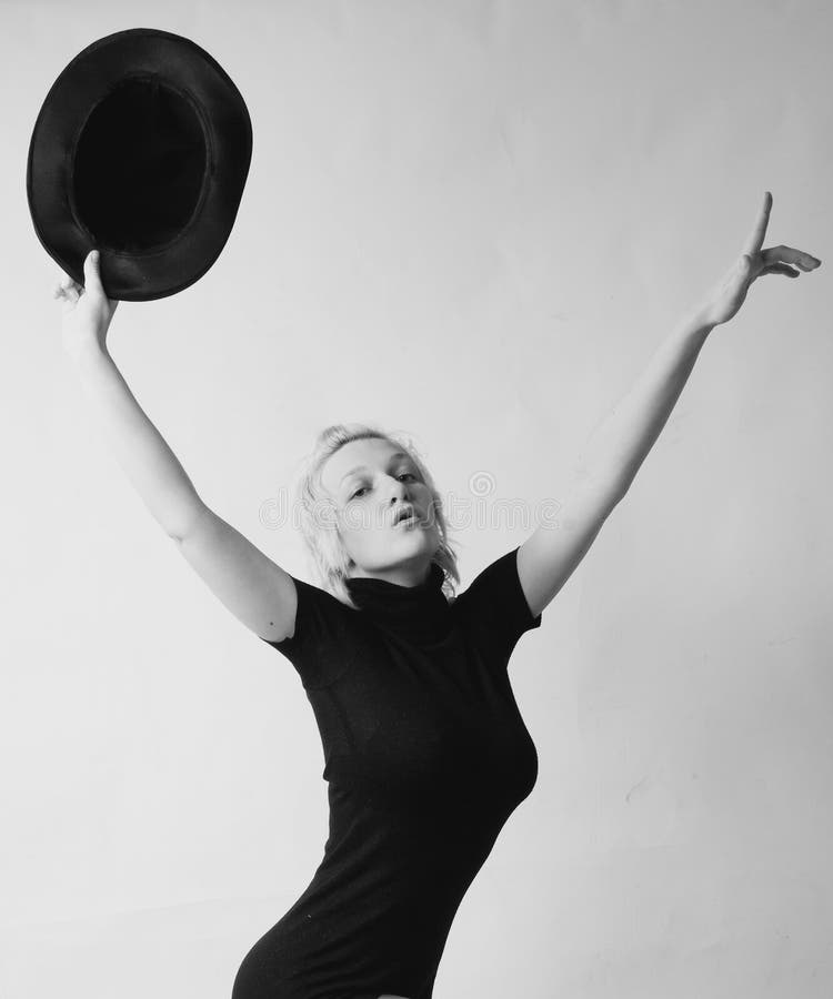 Desaturated Photo of Woman with Hat Stock Image - Image of creative ...