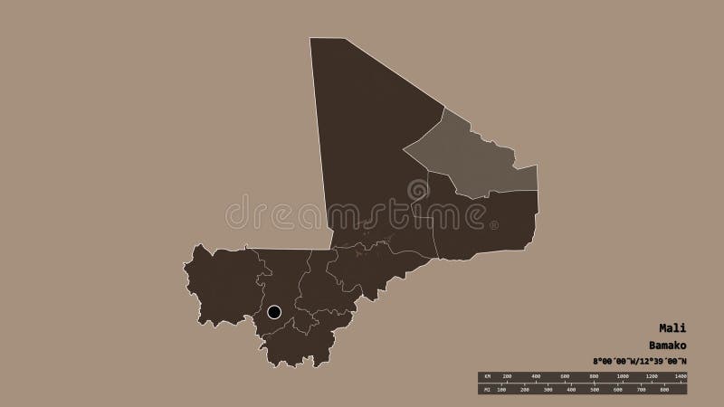 Location of Kidal, Region of Mali,. Administrative Stock Illustration ...
