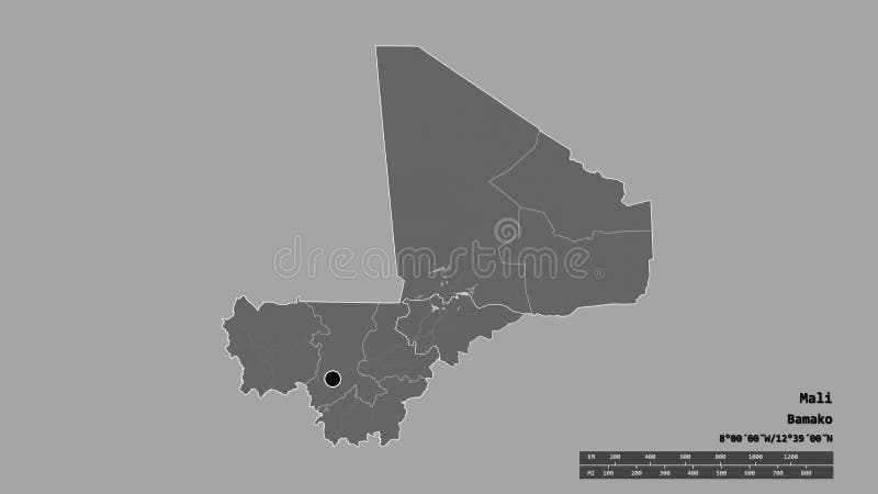 Location of Mopti, Region of Mali,. Bilevel Stock Illustration ...