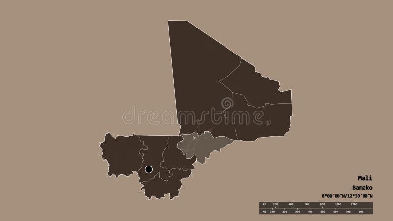 Location of Mopti, Region of Mali,. Administrative Stock Illustration ...