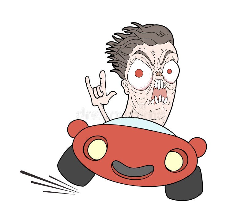 Conductor Loco - Cráneo Y Taxi Ilustración del Vector - Ilustración de ...