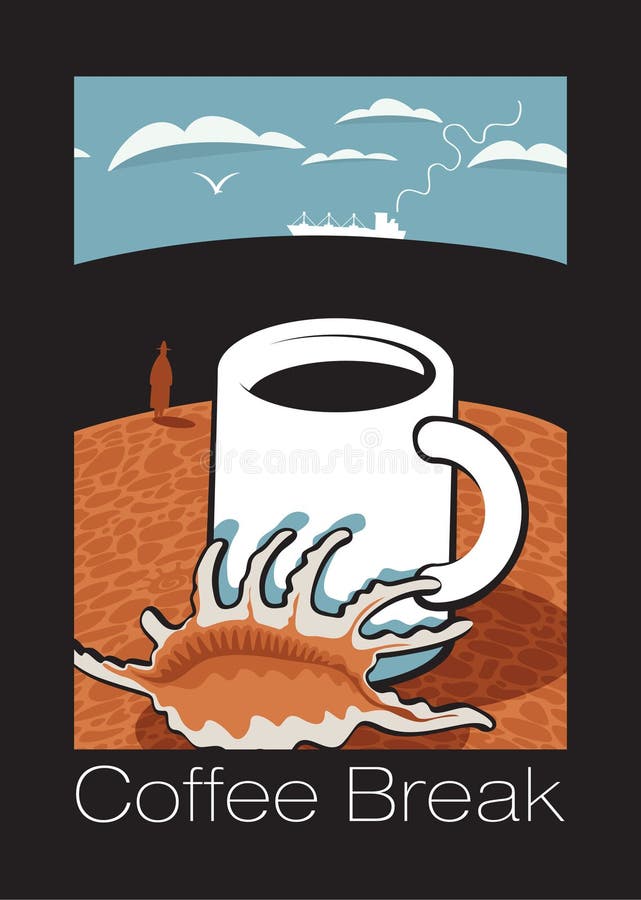 Descanso para tomar café ilustración del vector. Ilustración de hombre ...