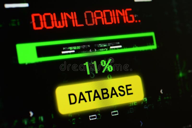 Descargando base de datos stock de ilustración. Ilustración de ...