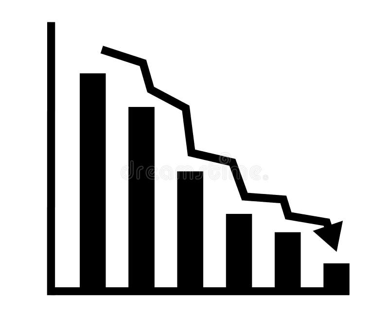 Business Chart Showing Decrease Stock Illustration - Illustration of arrow, chart: 11307872