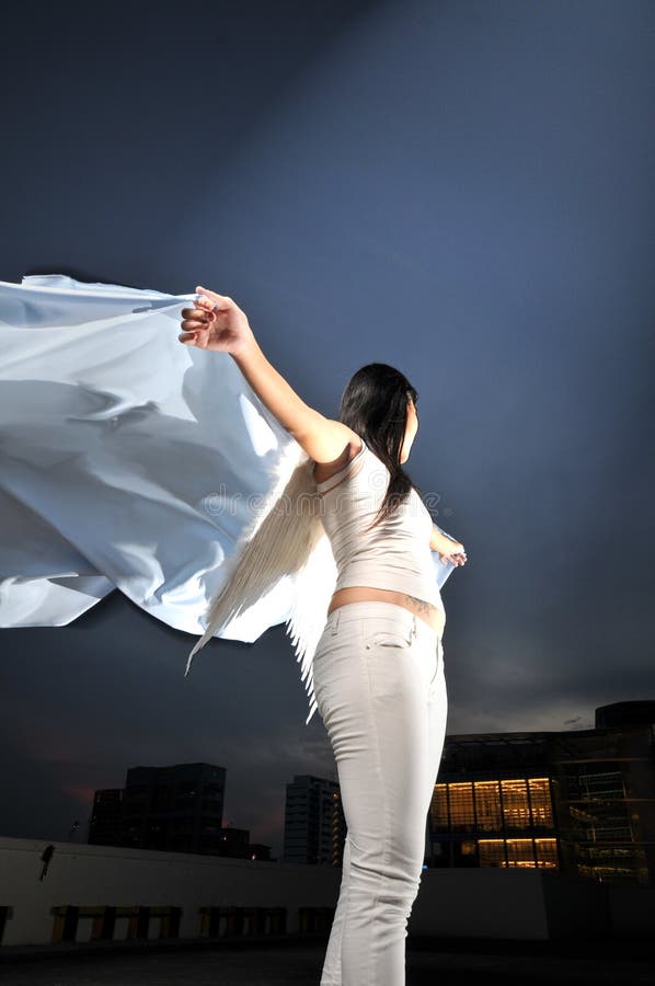 Descending Angel 12 stock photo. Image of hope, city, fabric - 6628978