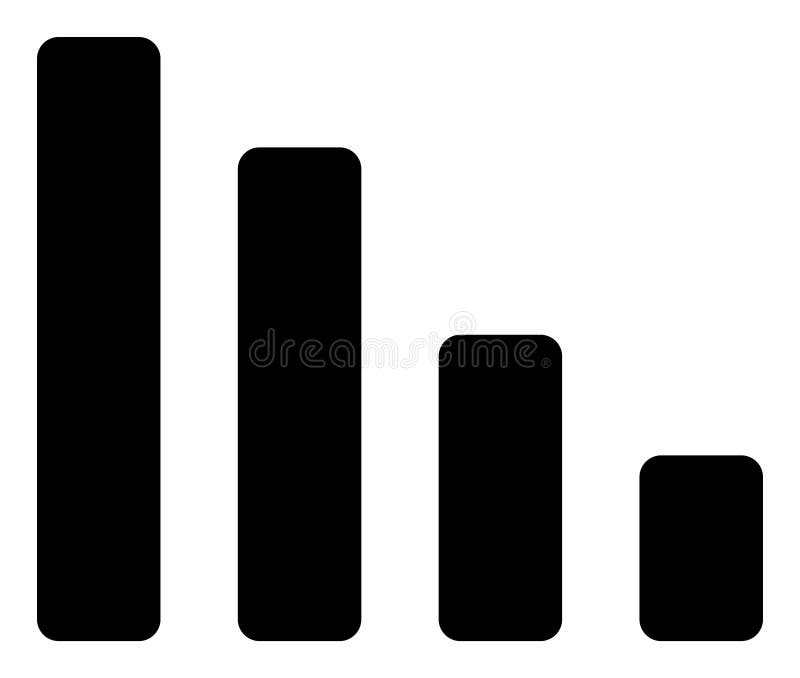 Descending Bar Chart - Vector Icon Illustration Stock Vector ...