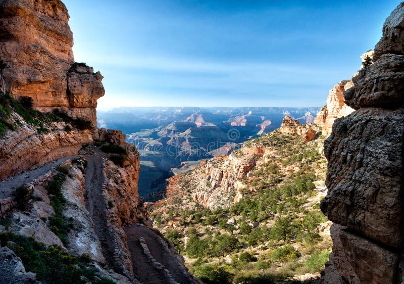 Descending into the Grand Canyon Stock Image - Image of united, plateau ...