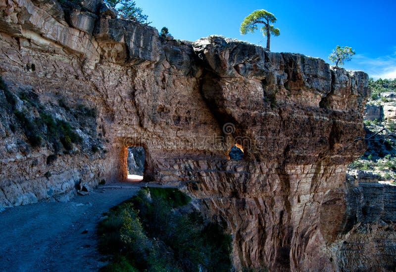 Descending into the Grand Canyon Stock Photo - Image of staircase ...