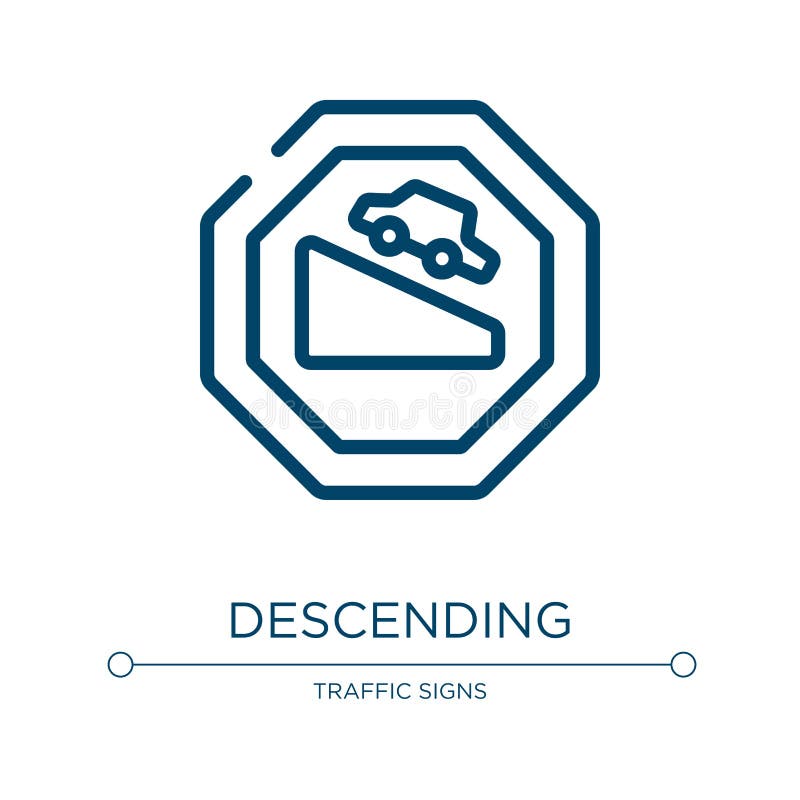 Descending Icon. Linear Vector Illustration from Traffic Signs ...
