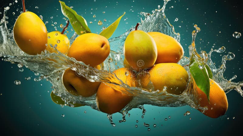 Descent Falling Mango Fruit Stock Illustration - Illustration of ...