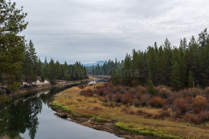 The Deschutes River Meanders through La Pine State Park in Central ...